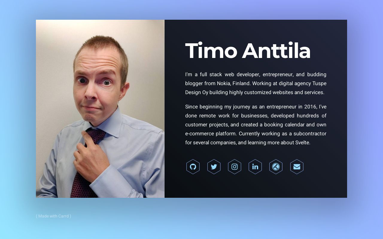 Timo Anttila | Web Developer and entrepreneur
